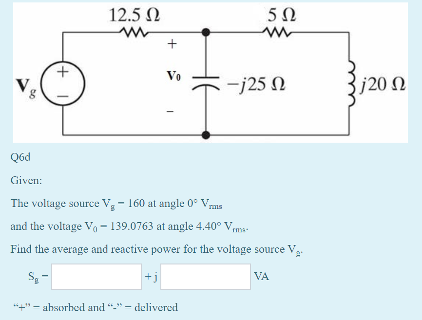 Solved 12.5 12 5.12 + + Vo -j25 12 2012 8 - - Qbd Given: ims | Chegg.com