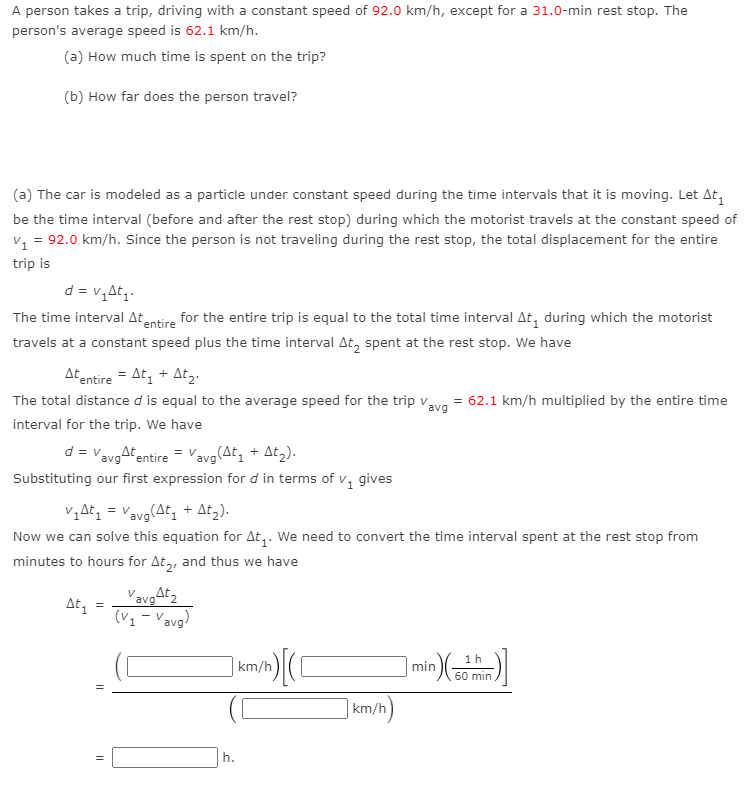 Solved A person takes a trip, driving with a constant speed | Chegg.com