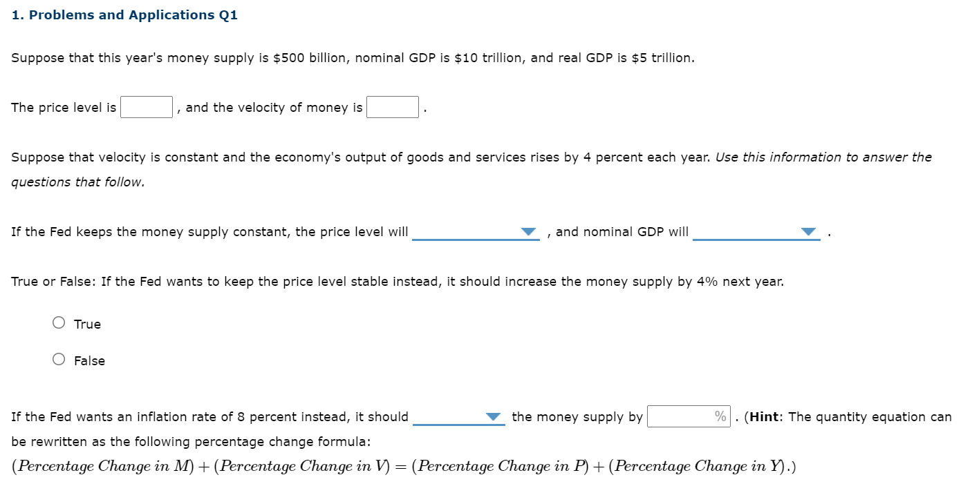 Solved 1. Problems and Applications Q1 Suppose that this | Chegg.com