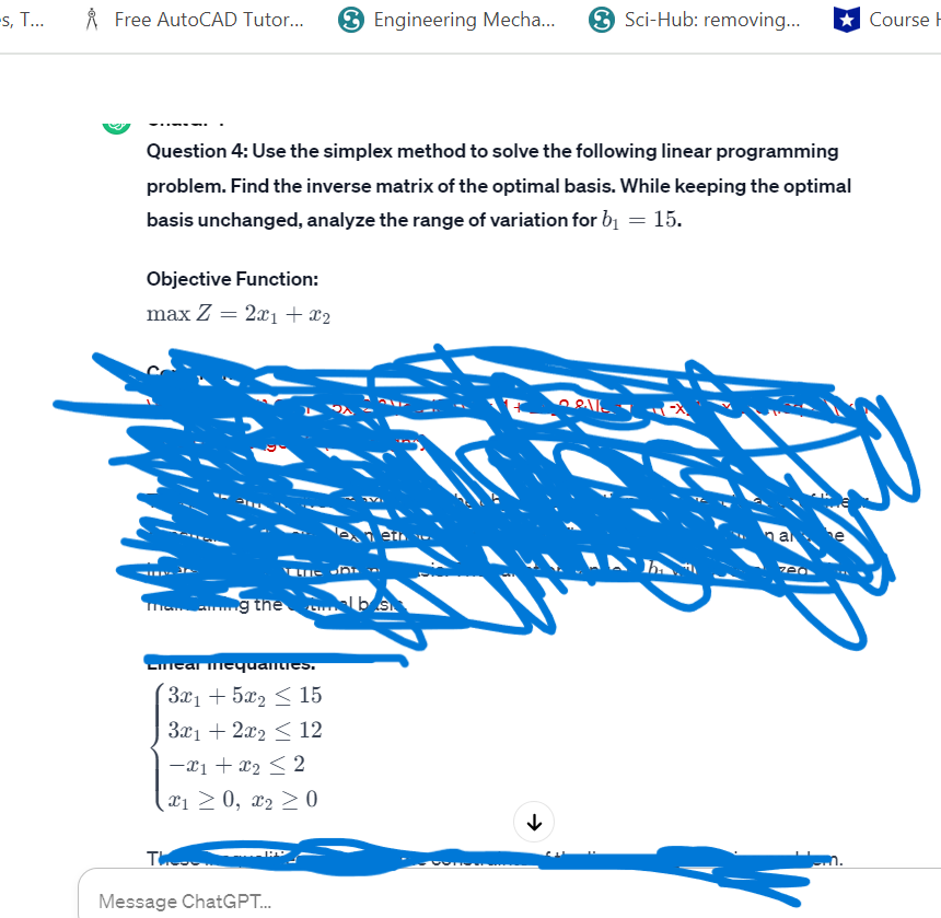Solved Question 4 Use The Simplex Method To Solve The