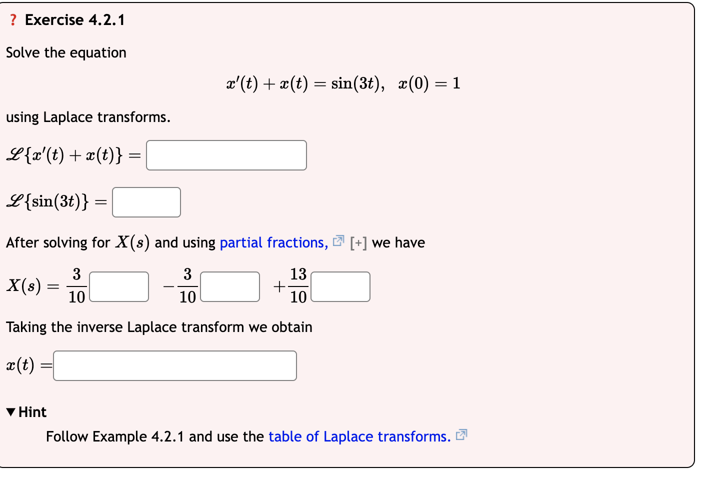Solved Exercise 4.2.1Solve the | Chegg.com