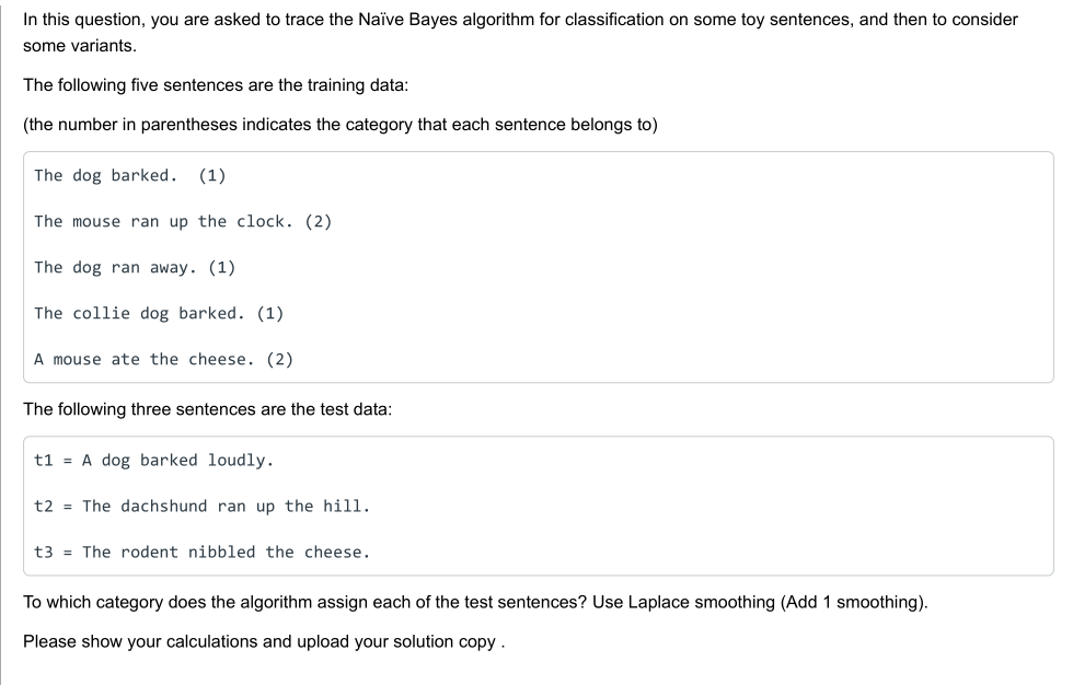 In this question, you are asked to trace the Naïve | Chegg.com