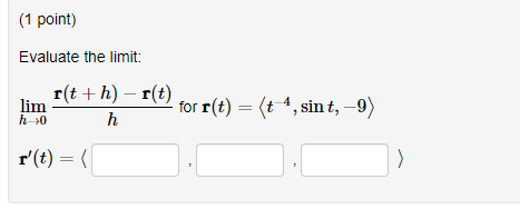 Solved (1 point) Given two paths rį and r2. such that for | Chegg.com