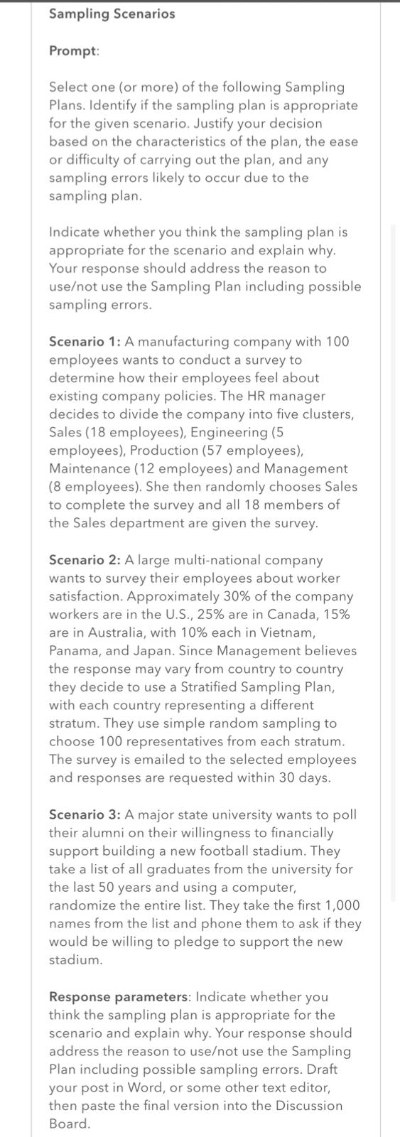Solved Scenario 1: A manufacturing company with 100 | Chegg.com