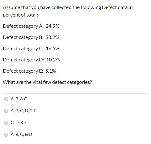 Solved Assume that you have collected the following Defect | Chegg.com