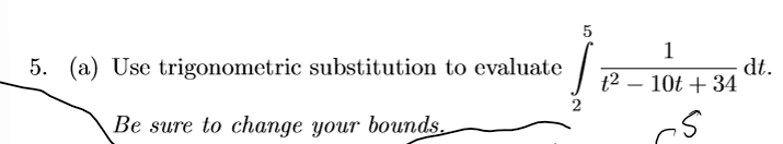 Solved (a) ﻿Use trigonometric substitution to evaluate | Chegg.com