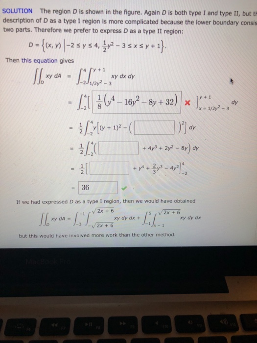 Solved SOLUTION The region D is shown in the figure. Again D | Chegg.com