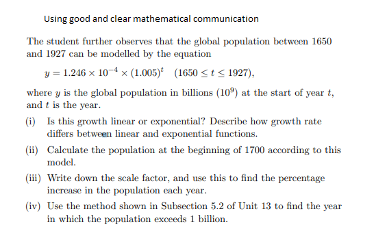 Solved Using good and clear mathematical communication The | Chegg.com