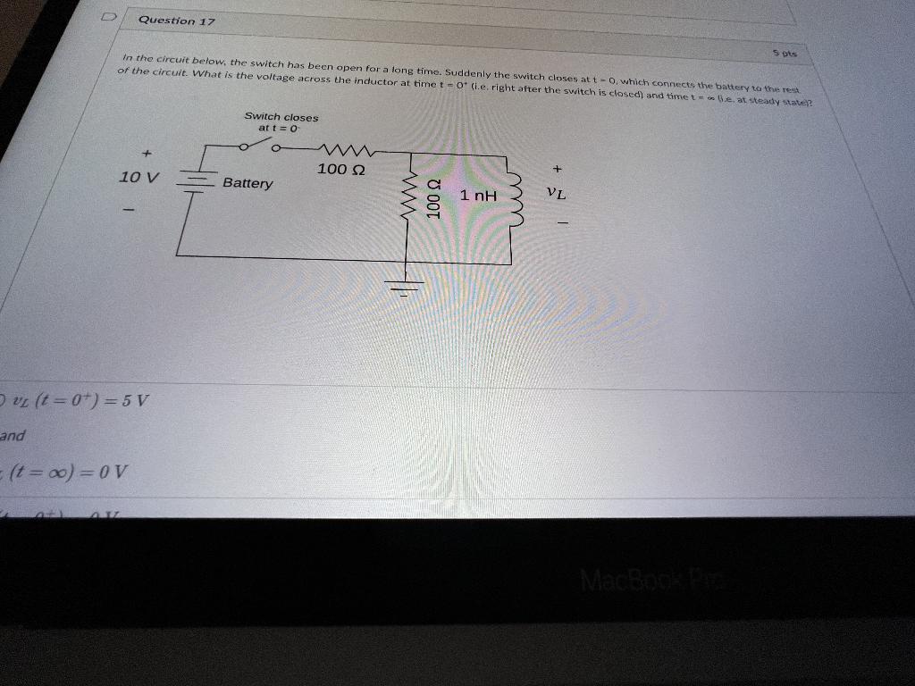 Solved In the circuit below, the switch has been open for a | Chegg.com