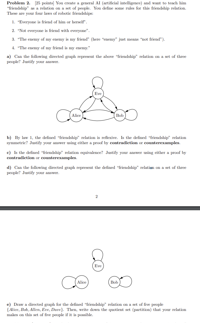 Solved Problem 2. [25 points) You create a general Al | Chegg.com