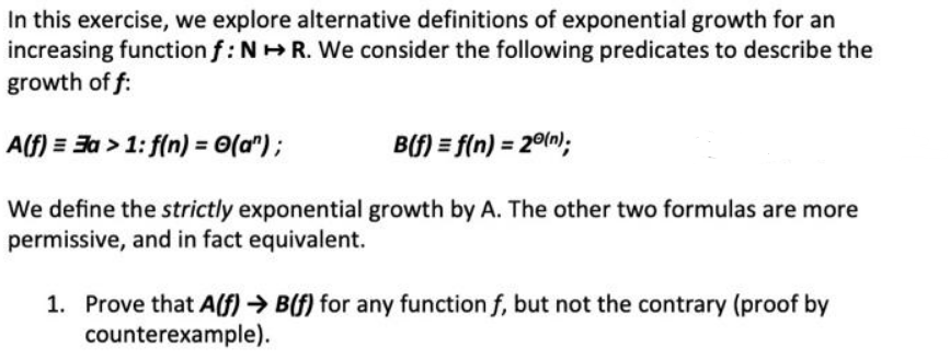 In this exercise, we explore alternative definitions | Chegg.com