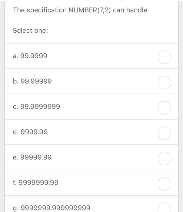 Solved Selecting an appropriate data type Select one: a. | Chegg.com