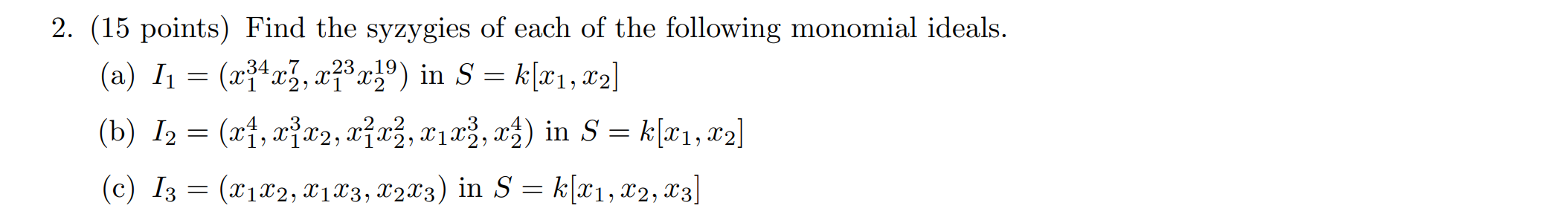 syzygies are defined in Eisenbud "commutative algebra | Chegg.com