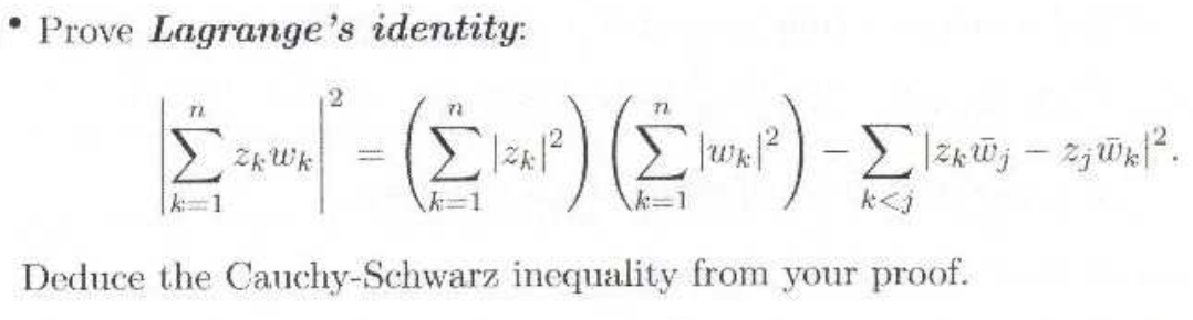Solved - Prove Lagrange's identity: | Chegg.com