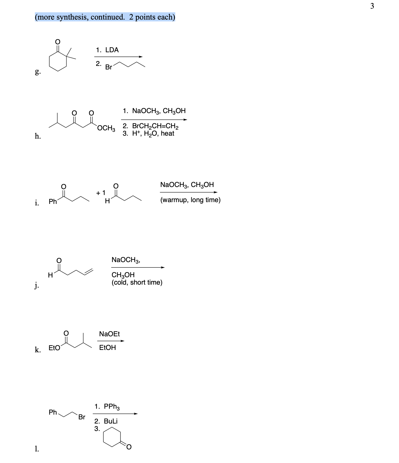 Solved (more synthesis, continued. 2 ﻿points | Chegg.com