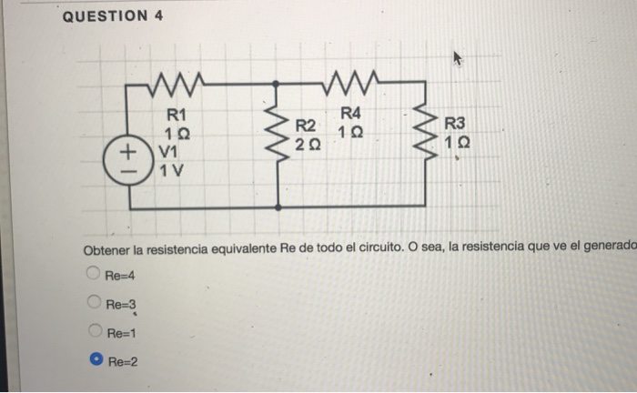 Solved Obtener la resistencia equivalente Re de todo el | Chegg.com