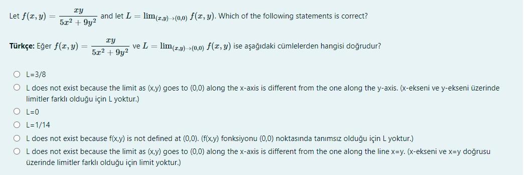 Solved Let F X Y ту And Let L 5x2 9y2 Lim Z Y 0 0