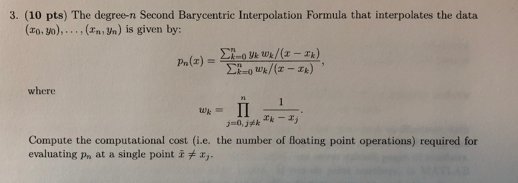 3. (10 pts) The degree-n Second Barycentric | Chegg.com