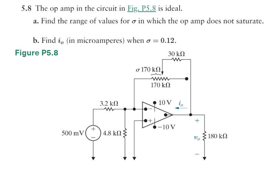 Solved 58 The Op Amp In The Circuit In Fig P58 Is Ideal 