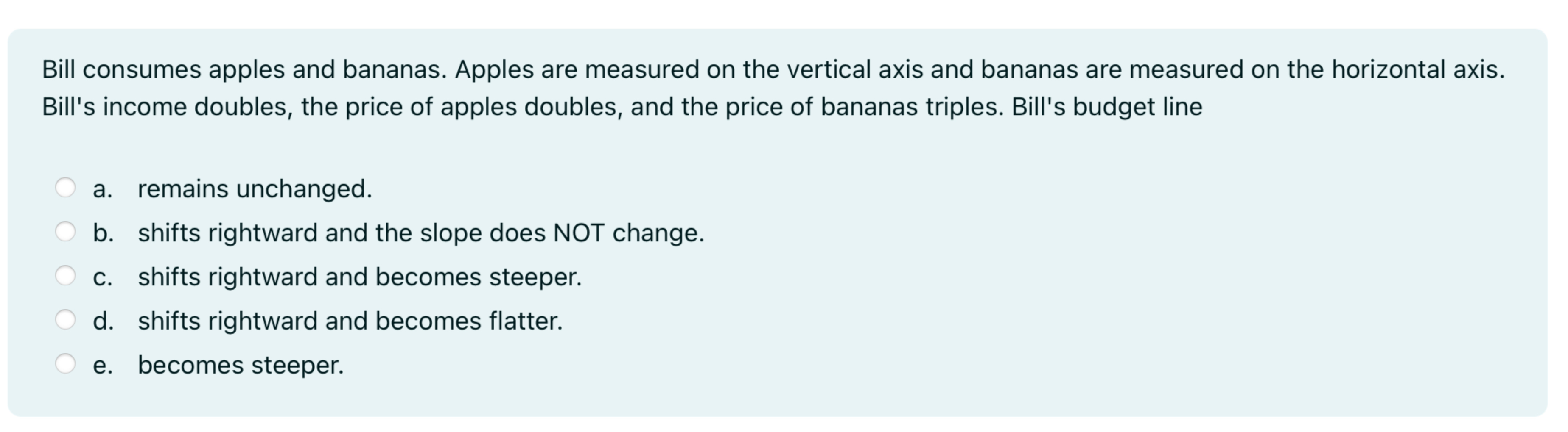 Solved Bill consumes apples and bananas. Apples are measured | Chegg.com
