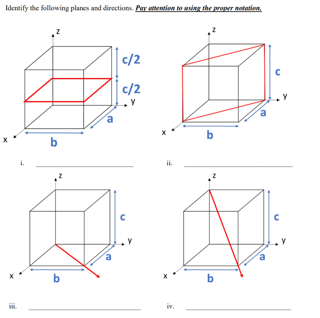 Solved Identify the following planes and directions. Pay | Chegg.com