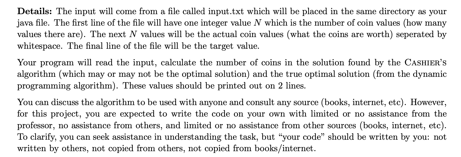 Solved Details: The input will come from a file called | Chegg.com