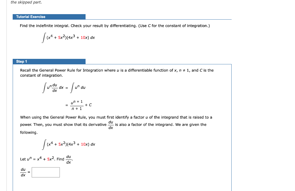Solved the skipped part. Tutorial Exercise Find the | Chegg.com