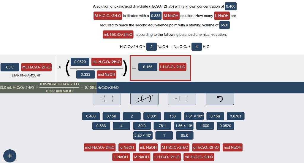 Solved A solution of oxalic acid dihydrate (H2C2O4⋅2H2O) | Chegg.com