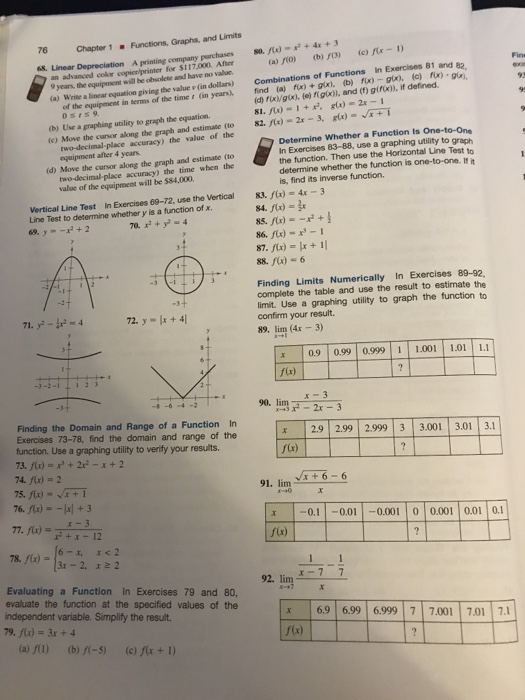 Solved 74 Chapter 1 Functions, Graphs, in the Plane In | Chegg.com