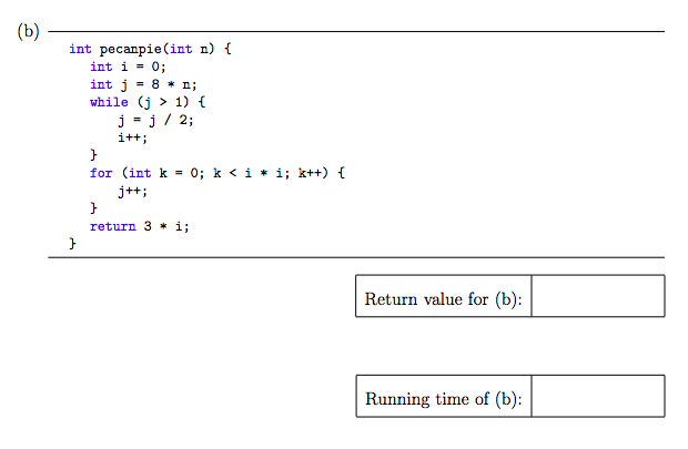 Solved 6. (16 points) For each C++ function below, give the | Chegg.com