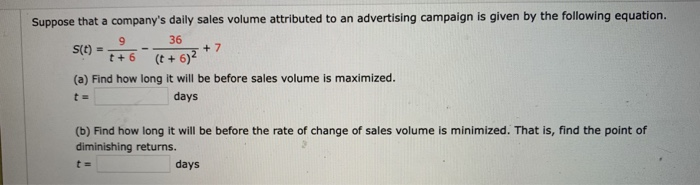 Solved Suppose that a company's daily sales volume | Chegg.com
