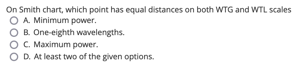 On Smith chart, which point has equal distances on | Chegg.com
