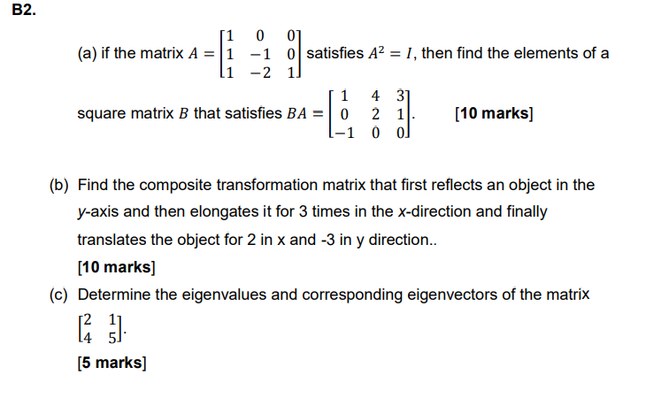 Solved (a) if the matrix \\( A=\\left[\\begin{array}{ccc}1 & | Chegg.com