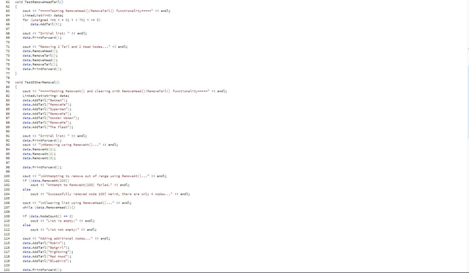 Solved Need help in this last part implementing various | Chegg.com