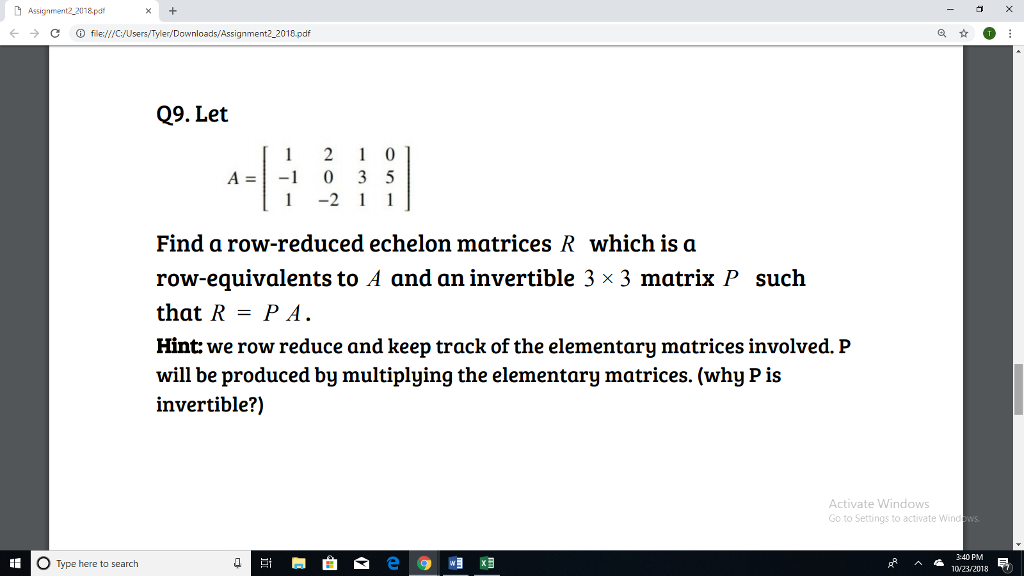 matrix row reduction