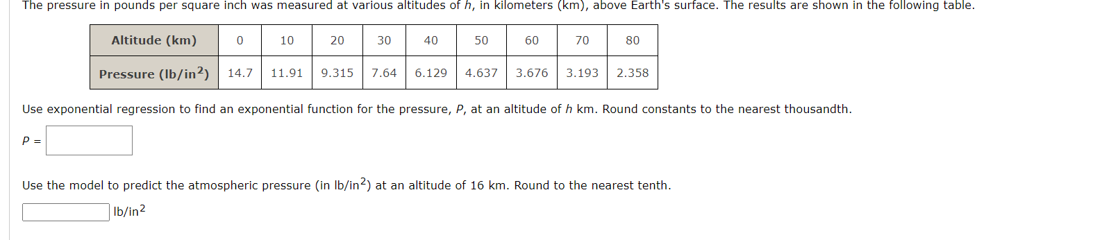 Solved Use exponential regression to find an exponential | Chegg.com
