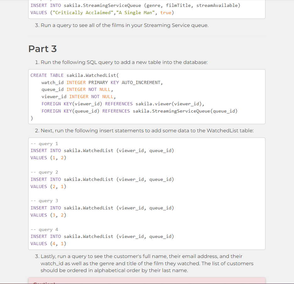 Solved Directions Welcome to the Final Project for the SQL | Chegg.com