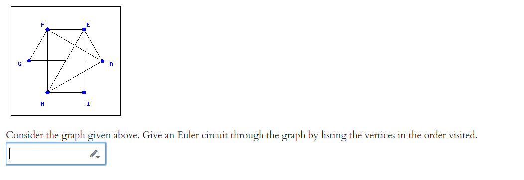 Solved Consider the graph given below. give an Euler circuit | Chegg.com