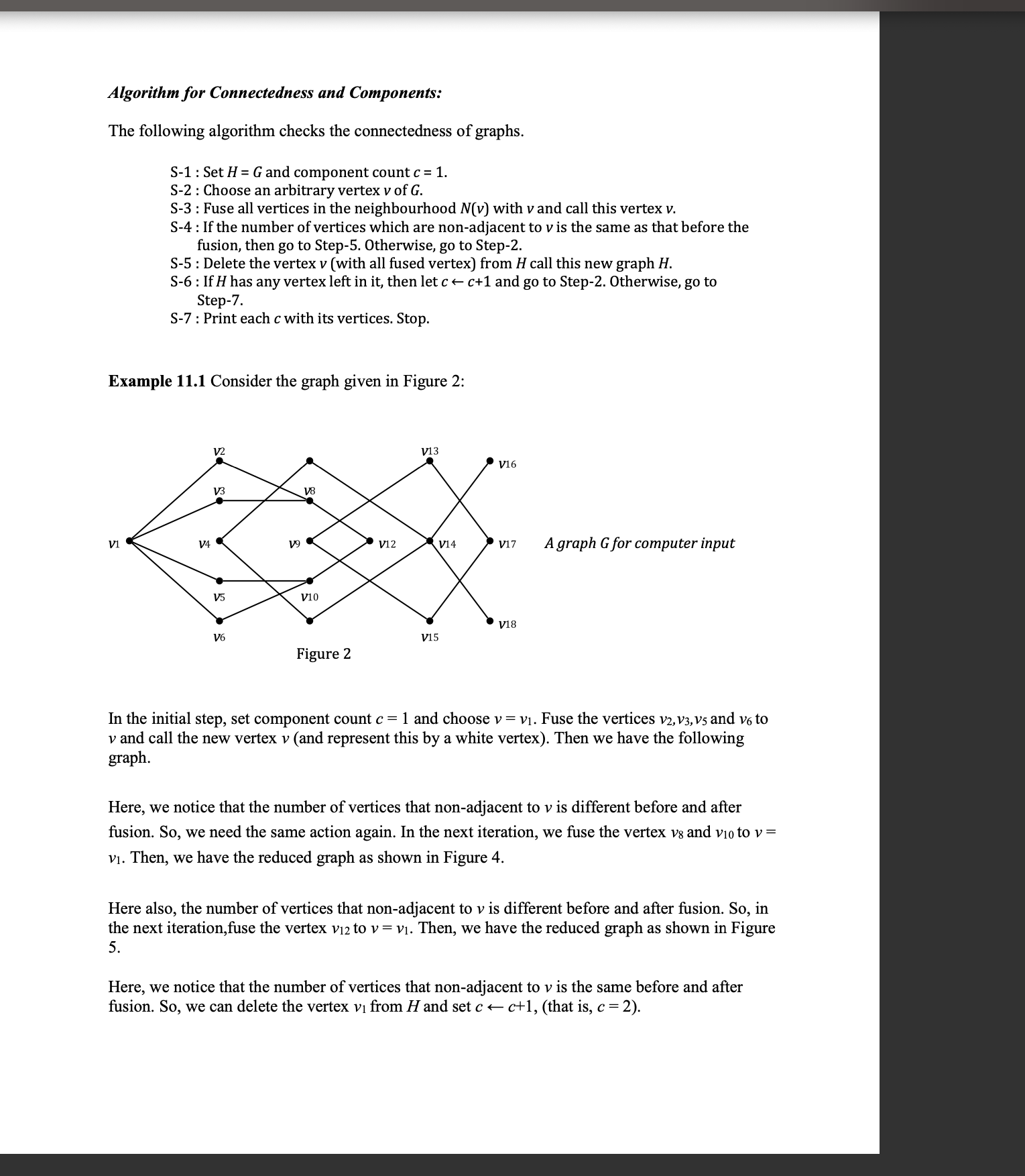 Algorithm for Connectedness and Components:. | Chegg.com
