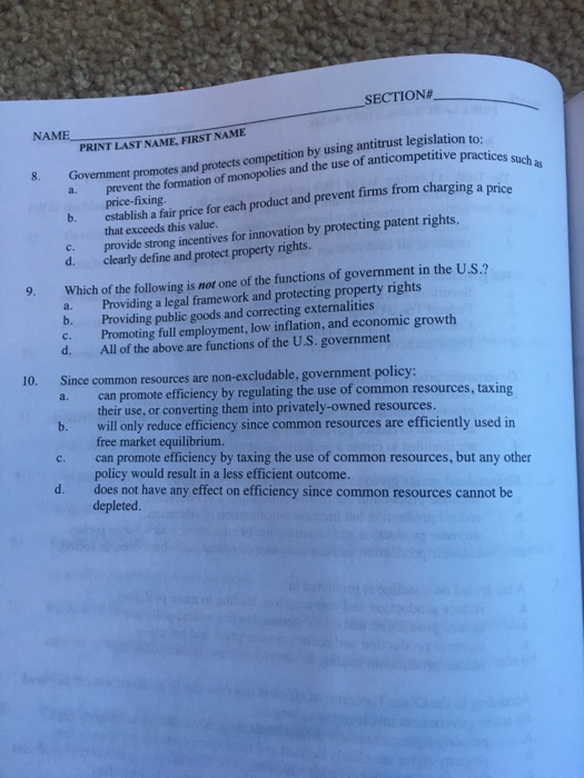 Solved SECTION# NAME PRINT LAST NAME, FIRST NAMIE 8. | Chegg.com