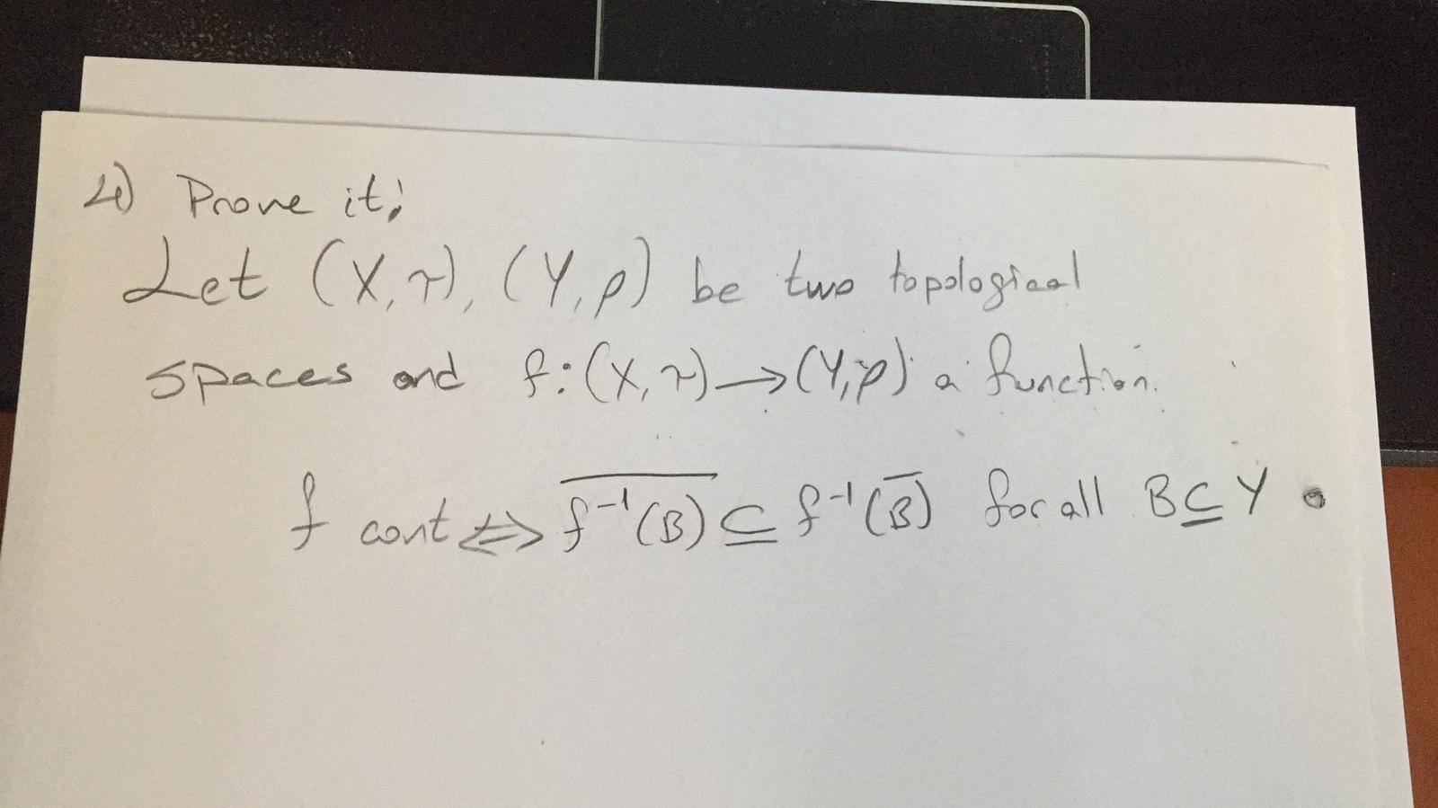 Solved 20 Prove it! Let (X,7), (Y. p) be two topological | Chegg.com