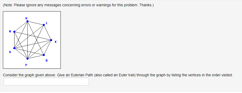 Solved (Note: Please ignore any messages concerning errors | Chegg.com