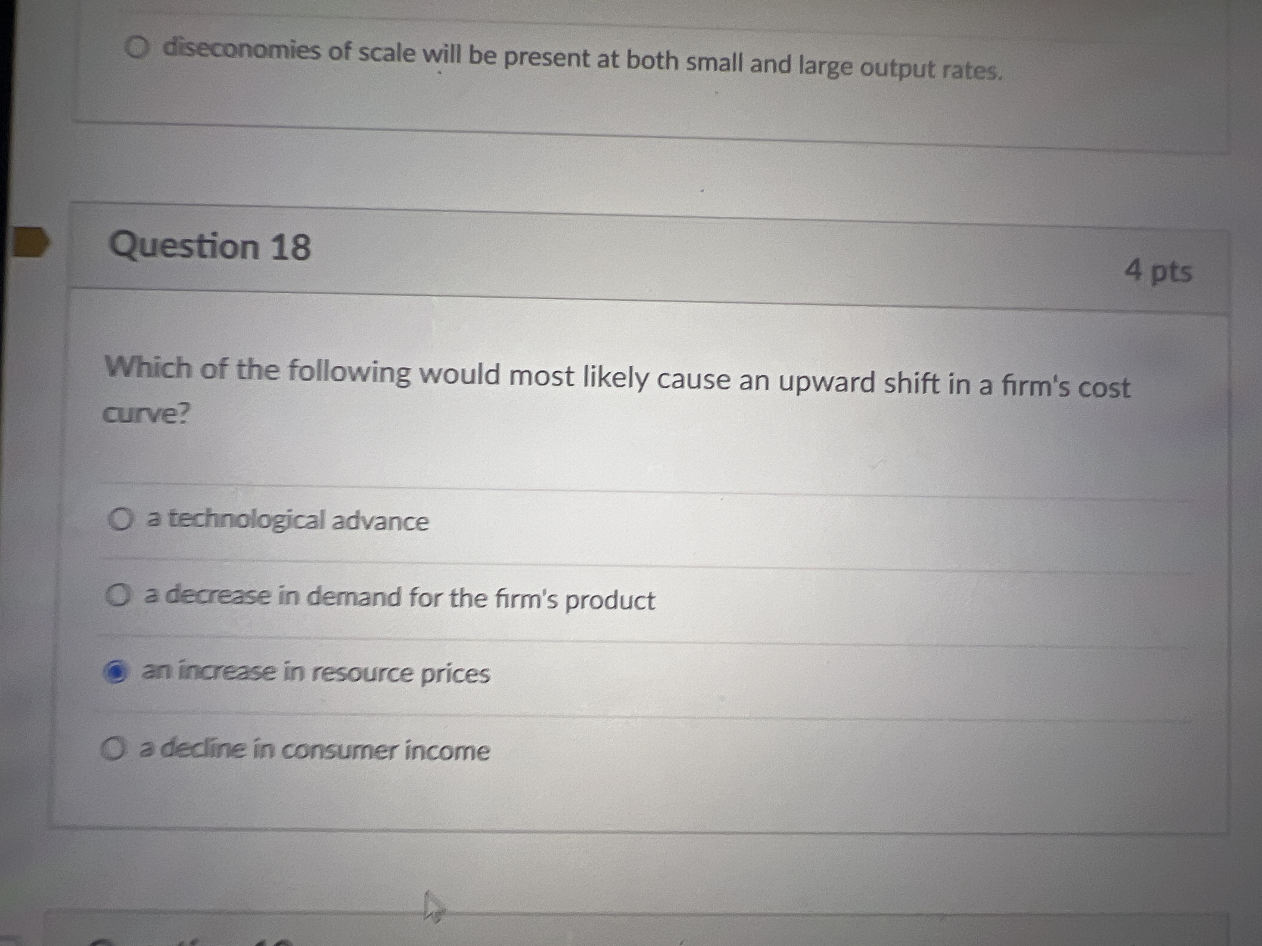 Solved Question 18Which of the following would most likely | Chegg.com