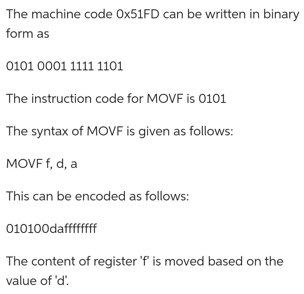 Solved What instruction does the machine code 0x6DA3 | Chegg.com