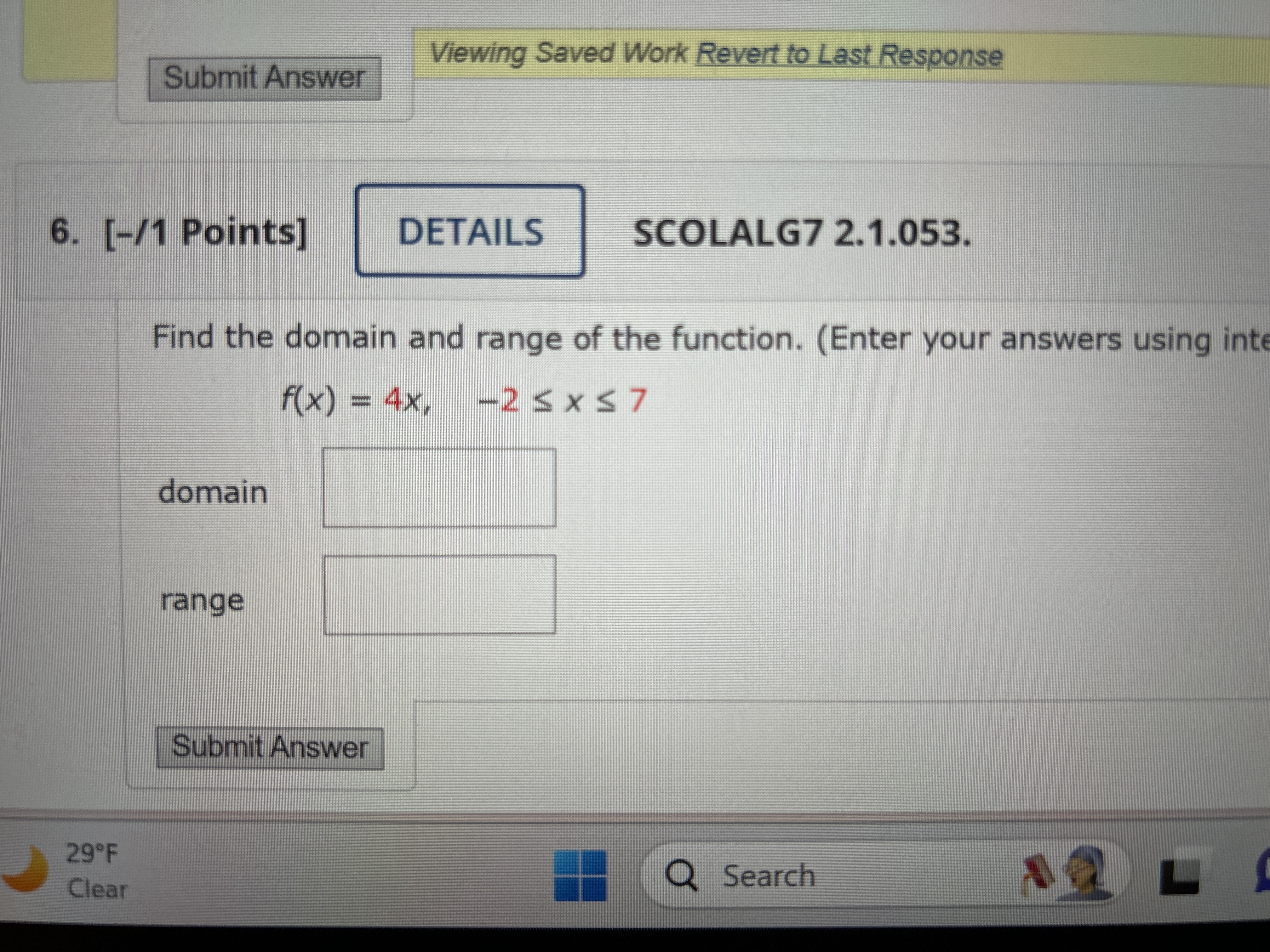Solved domain and rNge | Chegg.com