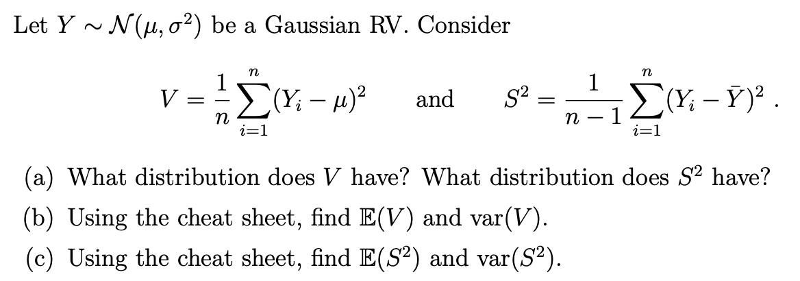 Solved Let Y∼N(μ,σ2) be a Gaussian RV. Consider | Chegg.com