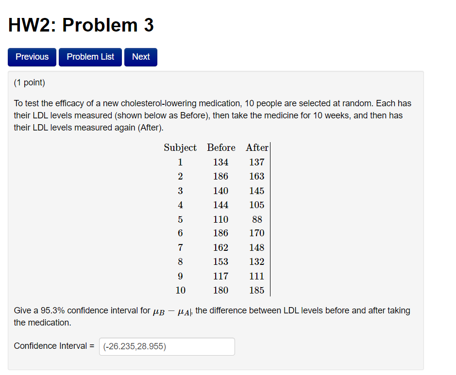Solved HW2: Problem 3 Previous Problem List Next (1 point) | Chegg.com