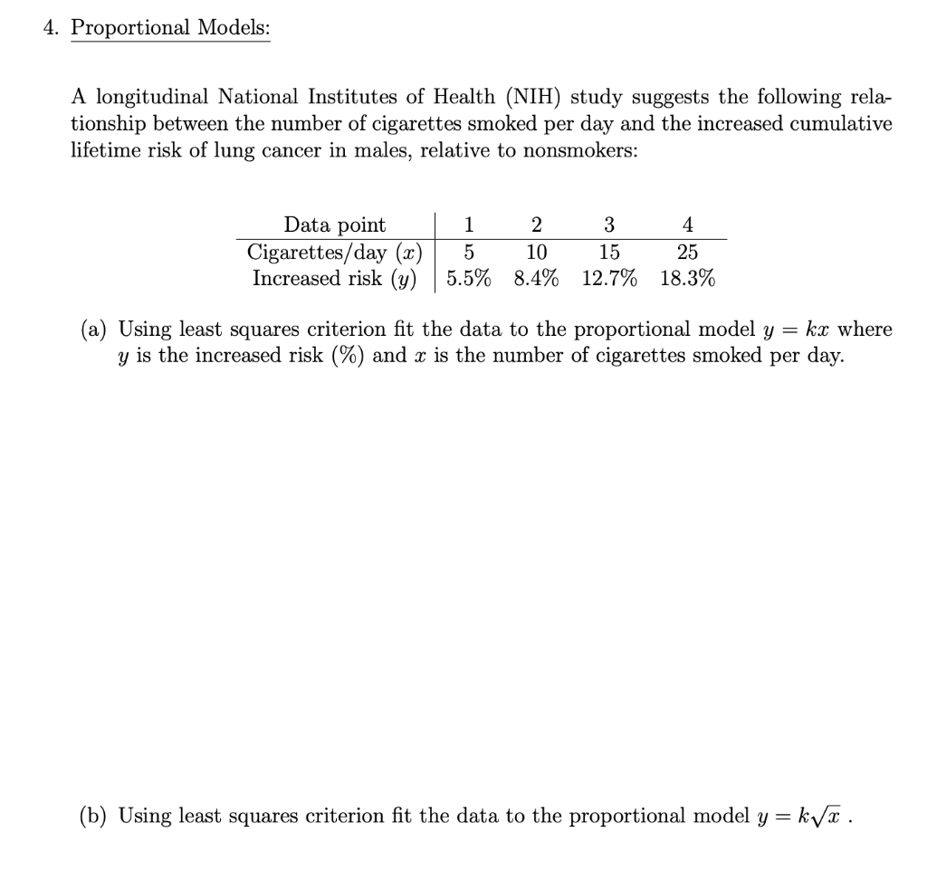 Solved 4. Proportional Models: A longitudinal National | Chegg.com