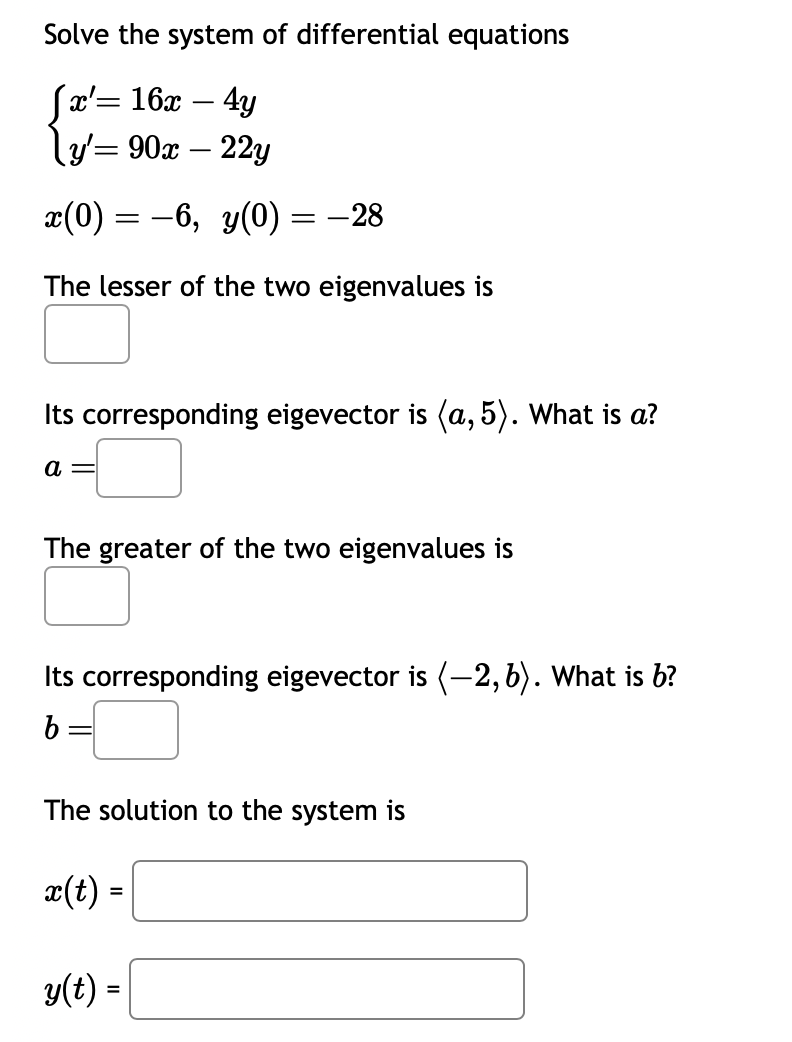 Solved Solve the system of differential equations | Chegg.com