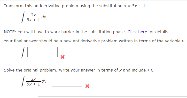 Solved Transform This Antiderivative Problem Using The